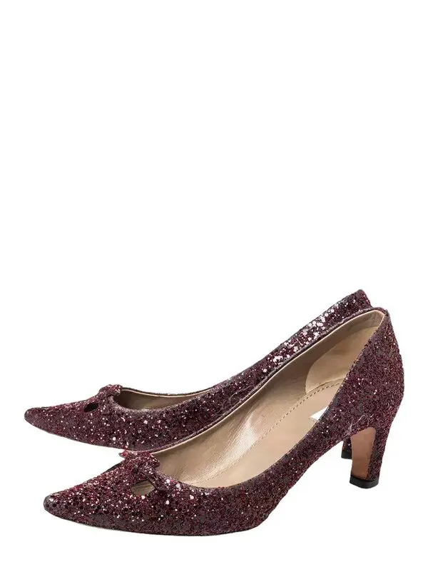 Marc Jacobs Bow Detail Glitter Pumps - Red