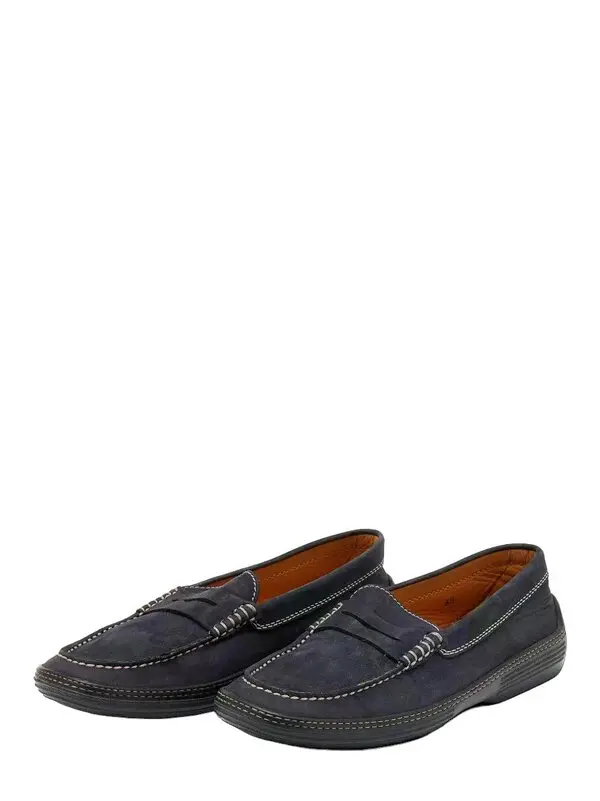 TOD'S Nubuck Leather Penny Loafers - Blue