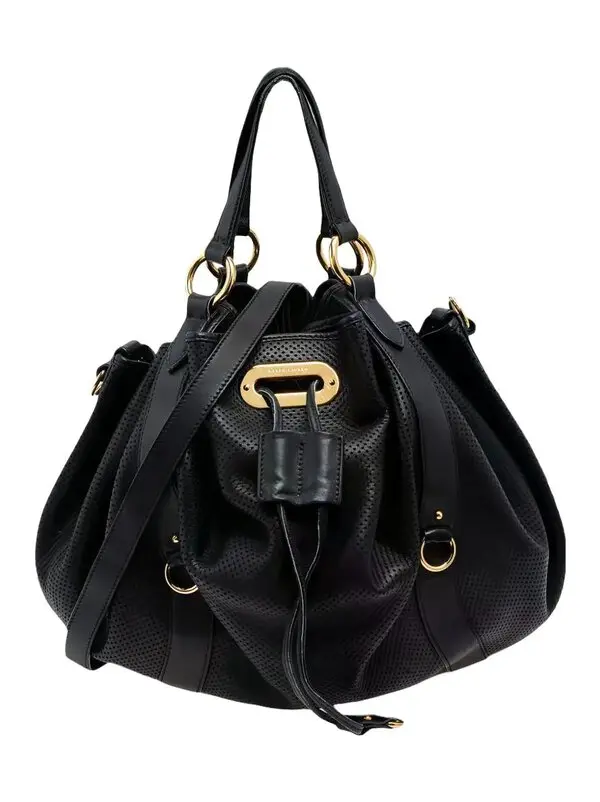 Polo Ralph Lauren Perforated Drawstring Shoulder Bag - Black
