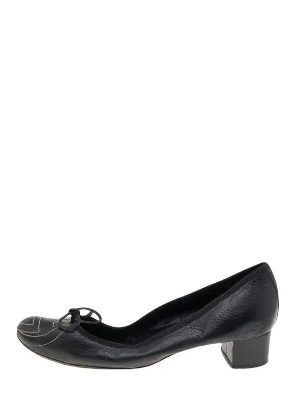 Gucci Leather Gg Embroidered Block Heel Pumps - Black