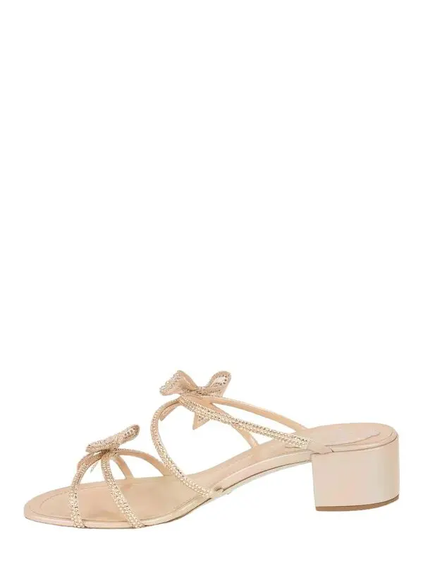 Rene Caovilla Crystal-embellished Bow Sandals - Neutrals