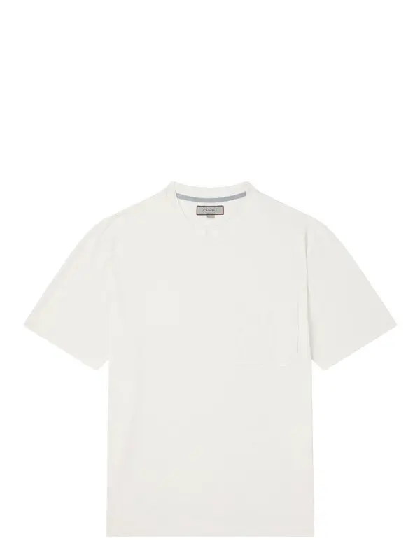 Canali Plain Cotton-jersey T-shirt - Neutrals