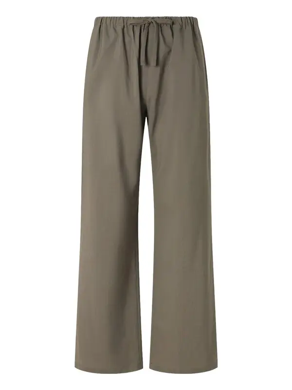 FRAME Wide-leg Virgin Wool Trousers - Green