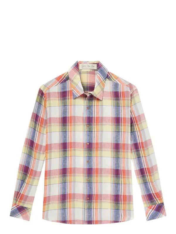 GOD'S TRUE CASHMERE Daybreak Checked Linen Shirt - Multi