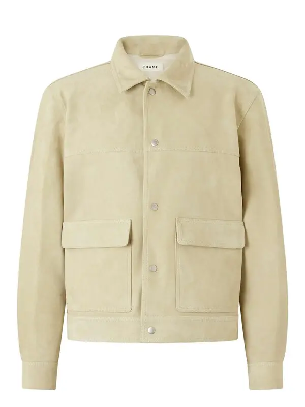 FRAME Suede Trucker Jacket - Beige