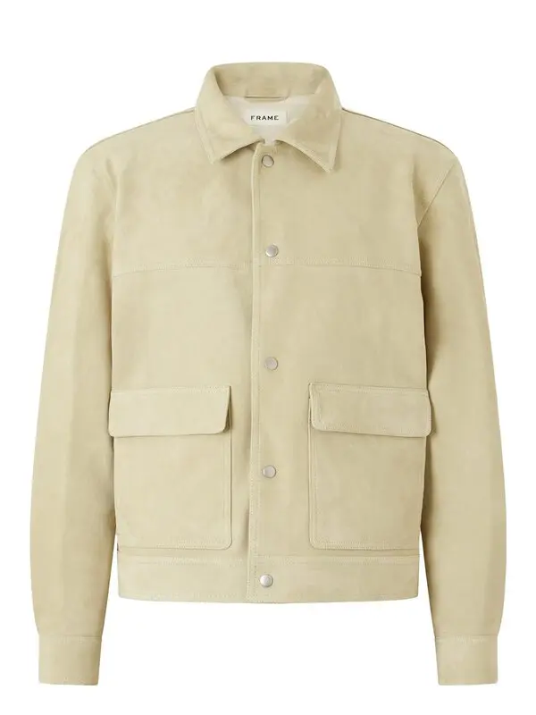 FRAME Suede Trucker Jacket - Neutrals