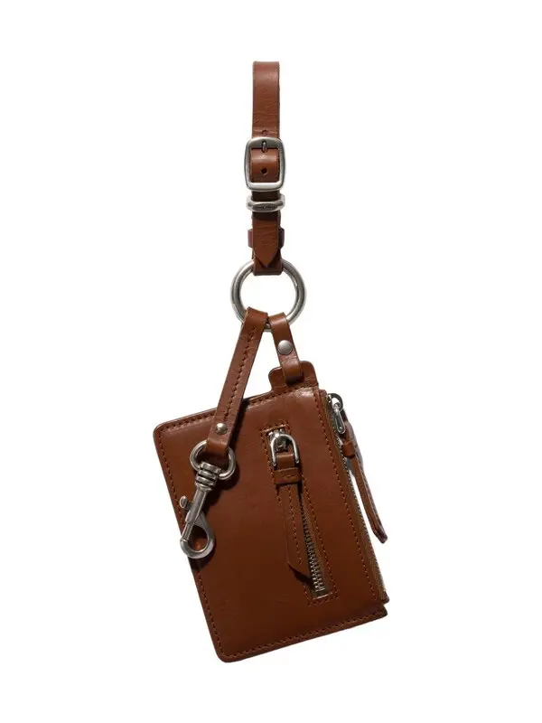 Miu Miu Leather Pouch With Buckle Detail - Tobacco