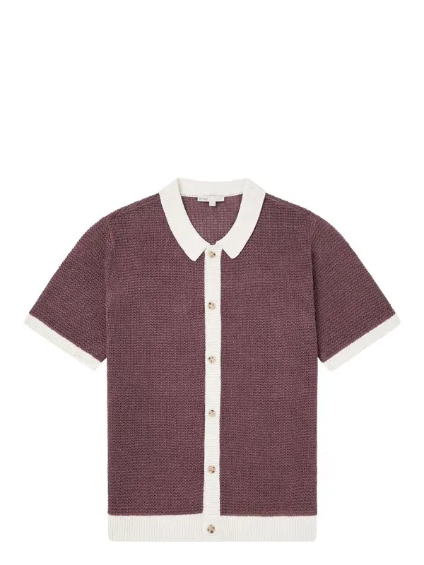 Onia Crocheted Linen Shirt - Brown
