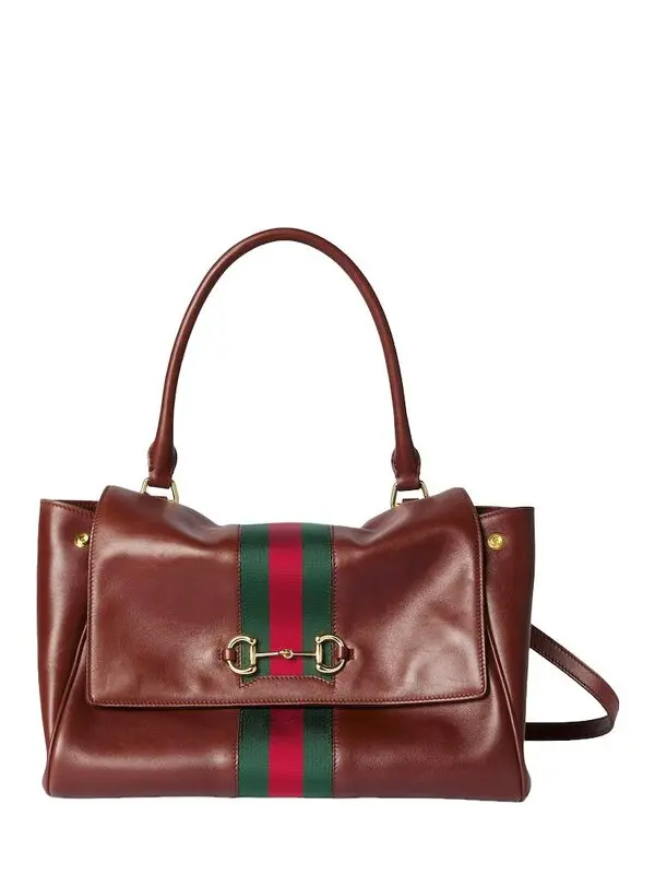 Gucci Paparazzo Medium Top Handle Bag In Leather - Brown