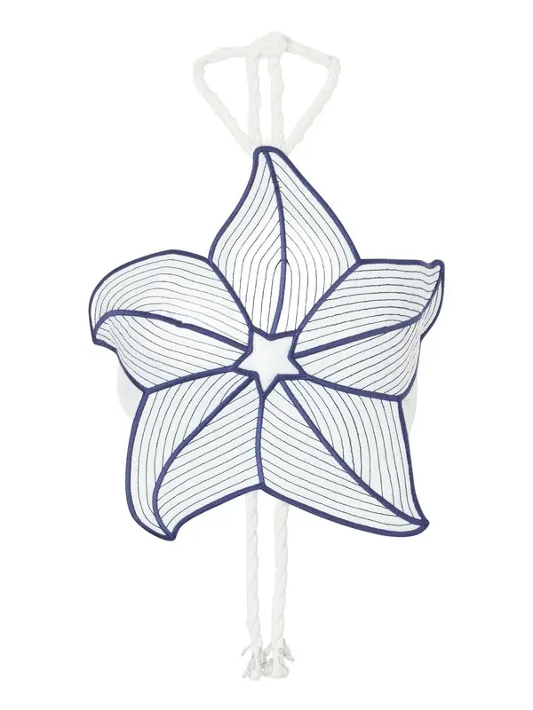 Farm Rio Coast Stars Linen-blend Halterneck Top - Off-white