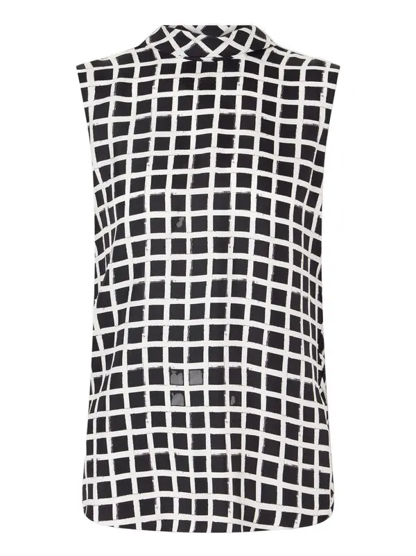 LANVIN Checked Silk Blouse - Black