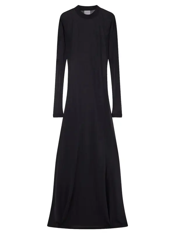 Balenciaga Sheer Cotton-blend Maxi Dress - Black