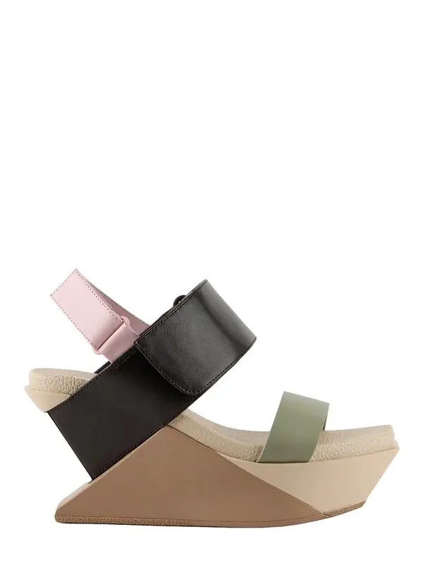 United Nude Delta Wedge Sandal - Pink/brown