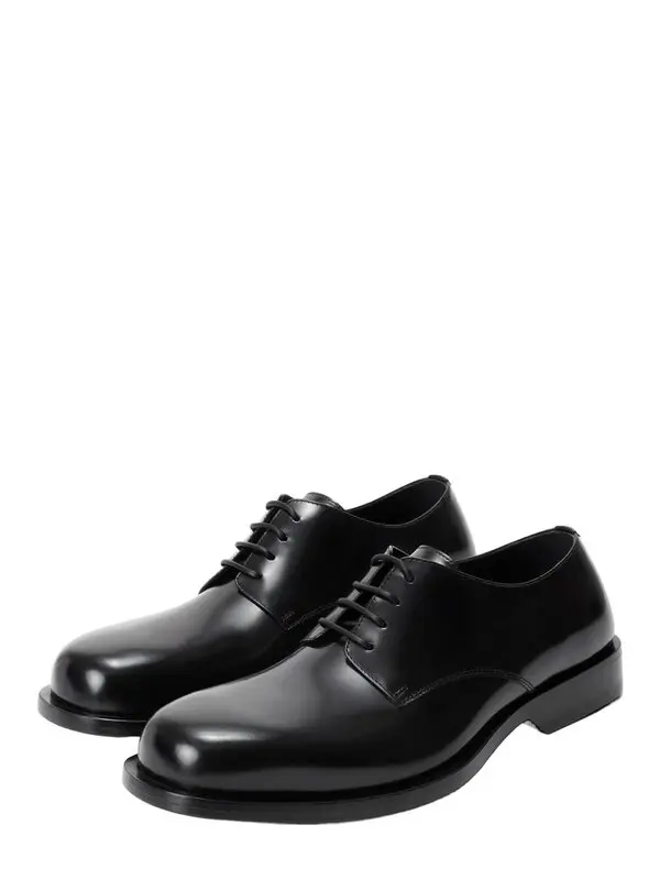 Loewe Bobine Derby In Brushed Leather - Black