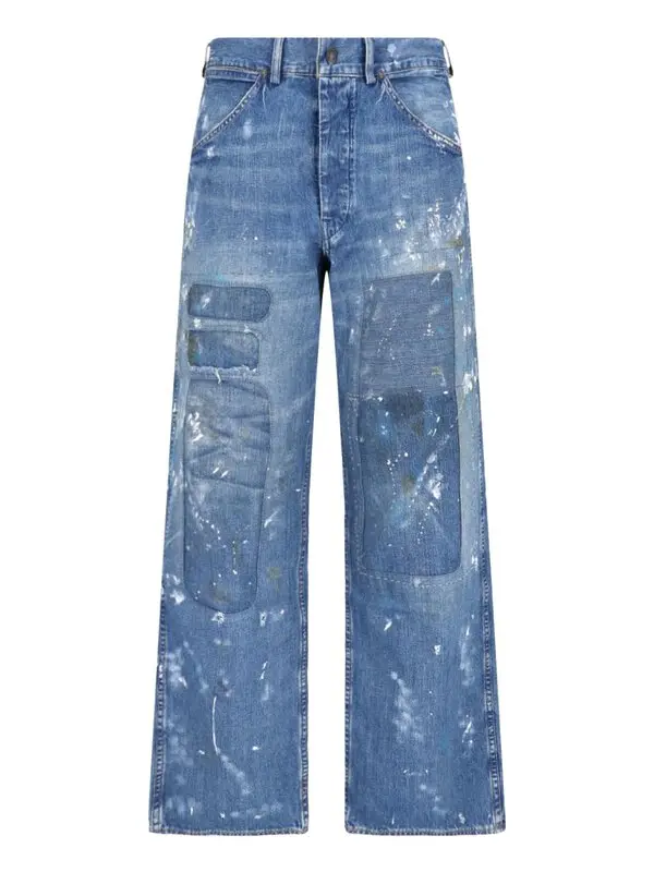 Polo Ralph Lauren Straight Patchwork Jeans - Blue