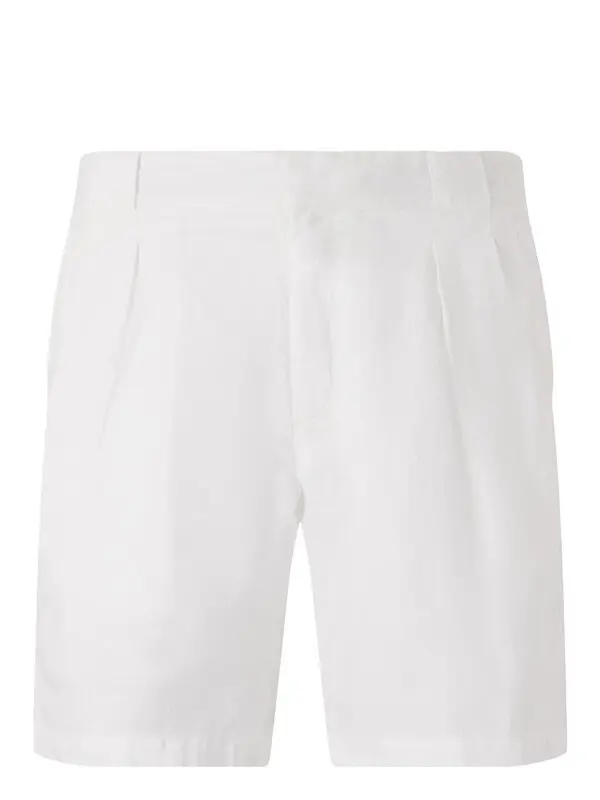 Mr P. Straight-leg Pleated Linen Shorts - White