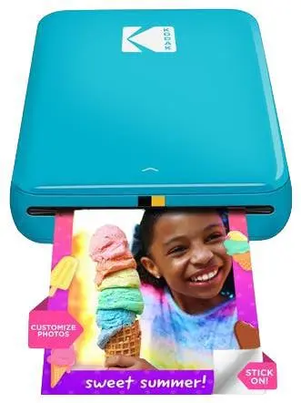 KODAK Step Mobile Instant Photo Printer 2x3, Compatible With Ios - Blue