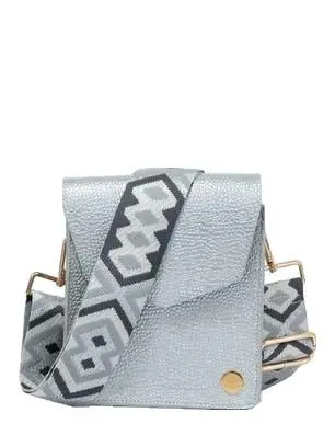 EVA INNOCENTI Patty Metallic Leather Crossbody Bag - Silver