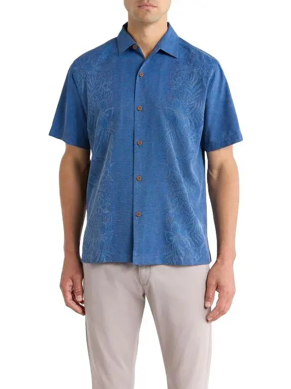 Tommy Bahama Kona Luxe Silk Button-up Shirt - Dockside Blue
