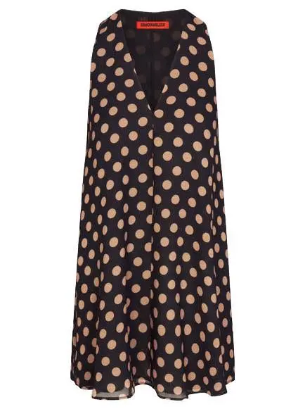 SIMONMILLER Gia Chiffon Polka Dot Mini Dress - Brown