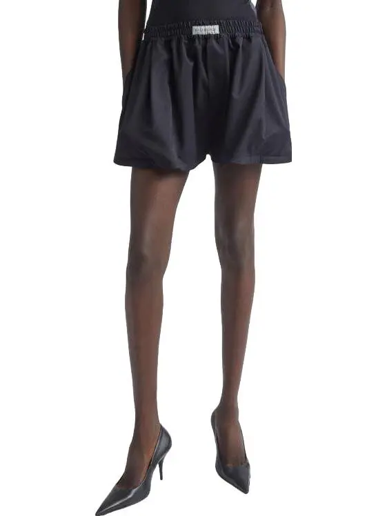 Balenciaga A-line Wool Blend Twill Boxer Shorts - 1000 Black