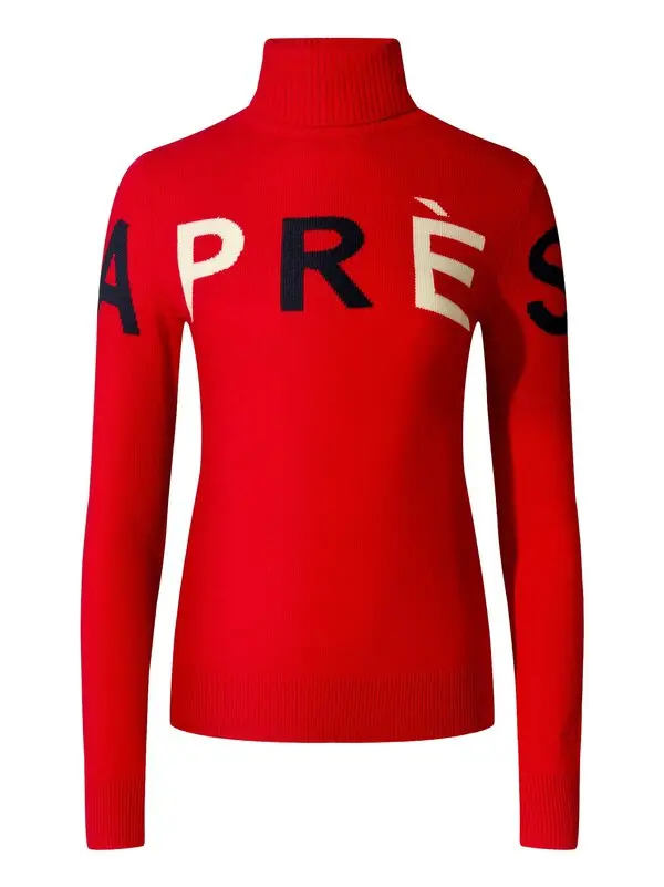 Perfect Moment Après Merino Wool Turtleneck Sweater - Red