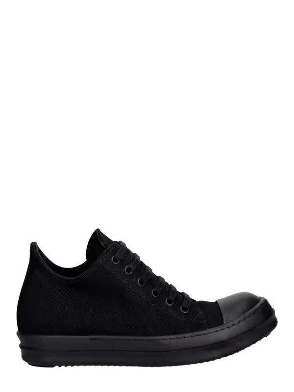 Rick Owens Round Toe Low-top Sneakers - Black