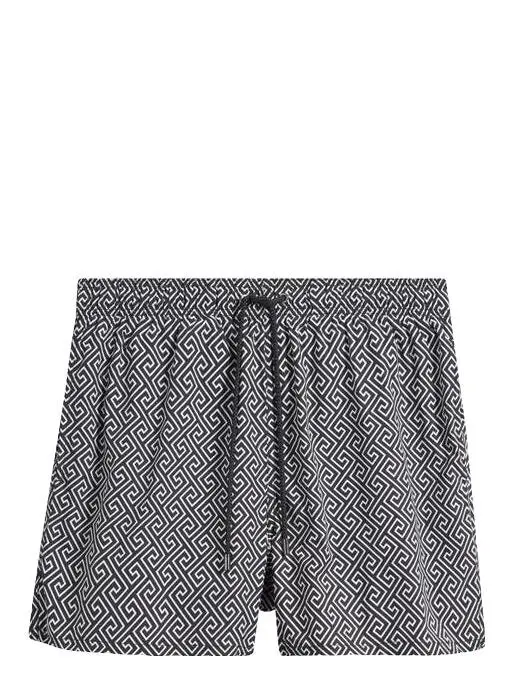 Bugatchi Cruz Print Swim Trunks - Black