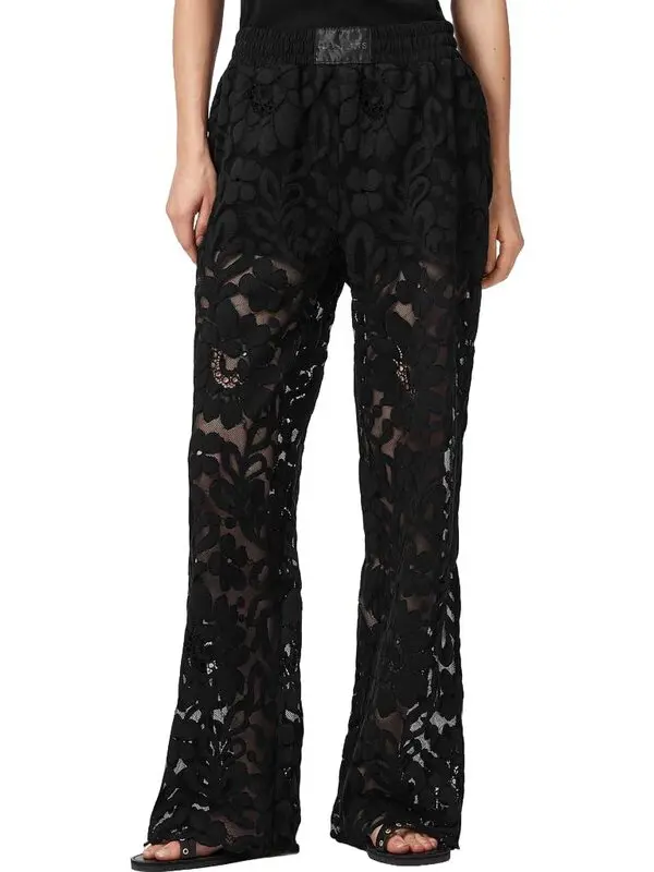 ALLSAINTS Amelie Lace Wide Leg Trousers - Black