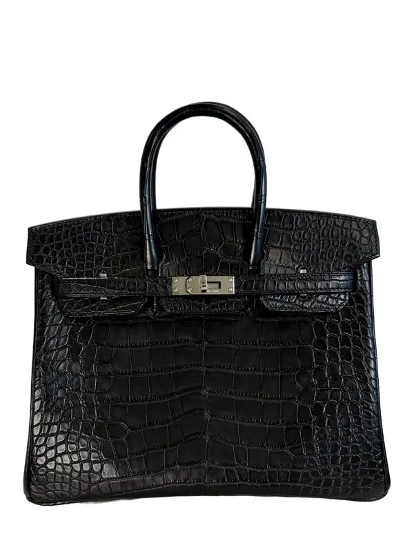 Hermès Birkin Matte Alligator With Palladium Hardware - Black
