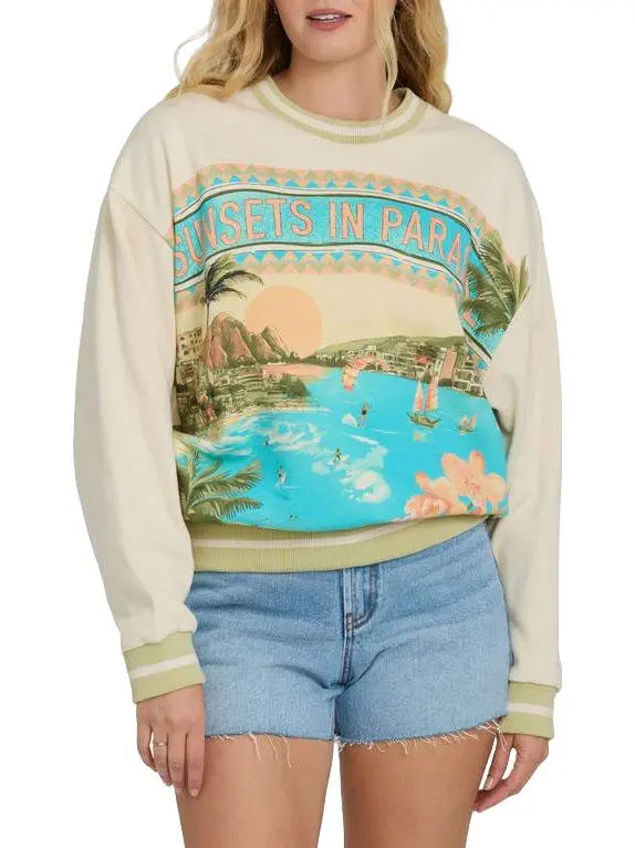 BILLABONG Graphic Crewneck Sweatshirt - White Cap