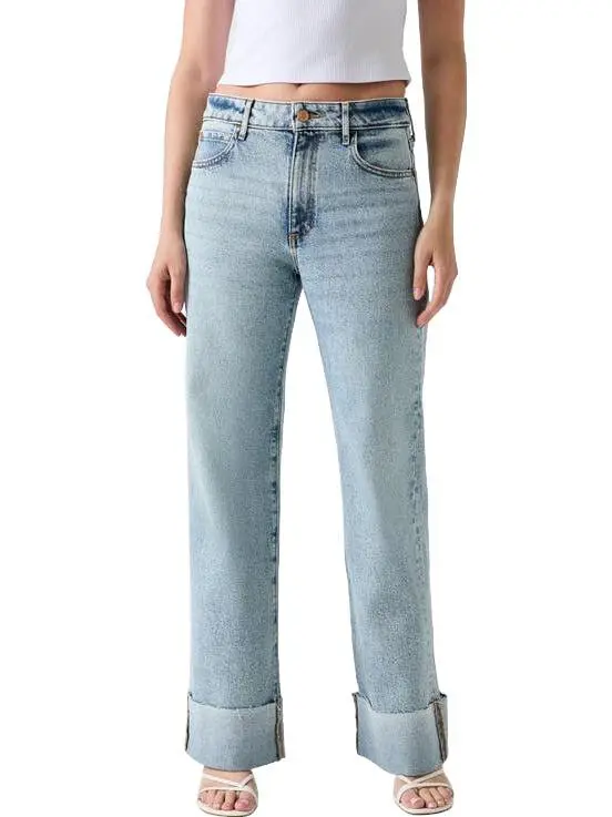 Guess Rey Wide Leg Jeans With Rolled Cuffs - Ctbu-dark