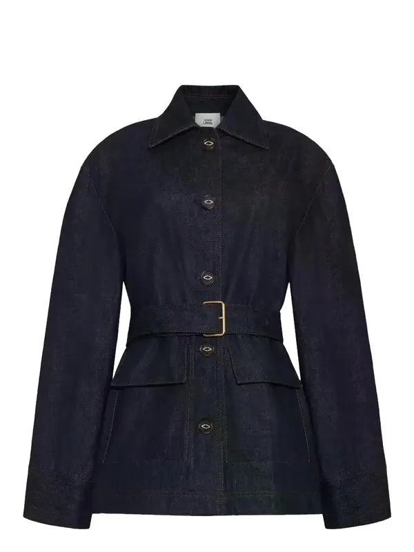 Adam Lippes Belted Denim Jacket - Blue
