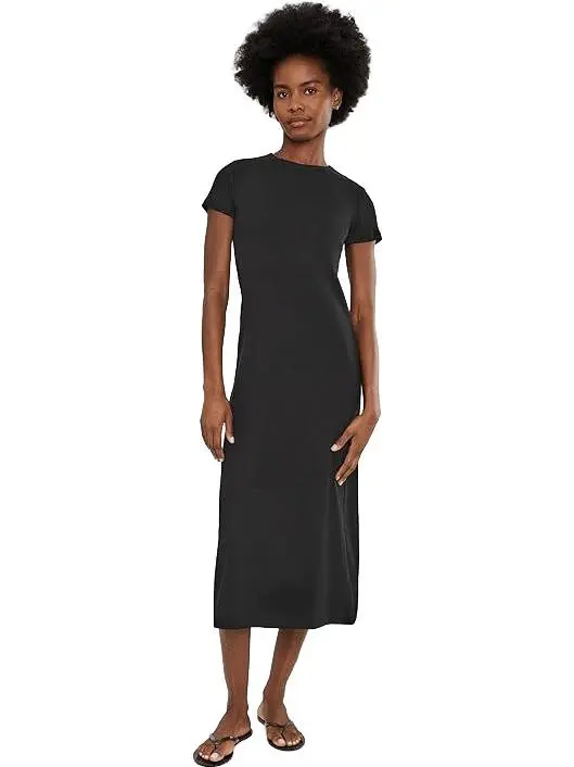 Madewell Andy Short Sleeve Crew Neck Maxi Dress - Black