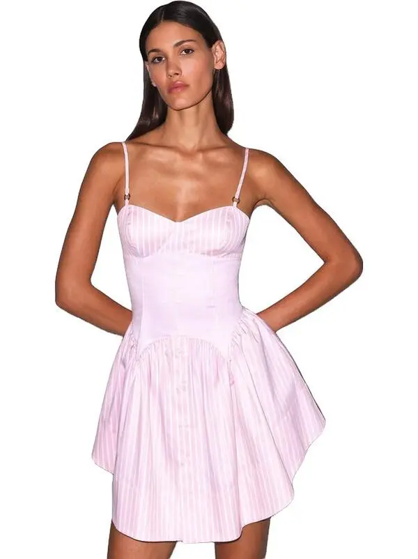 FLEUR DU MAL Corset Mini Dress - Stripe
