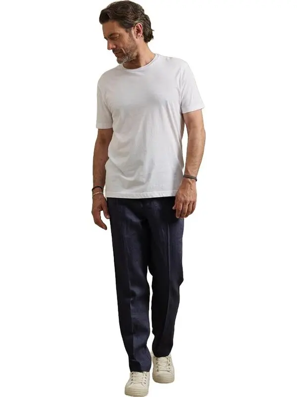 Velvet By Graham & Spencer Elliott Linen Trousers - Navy
