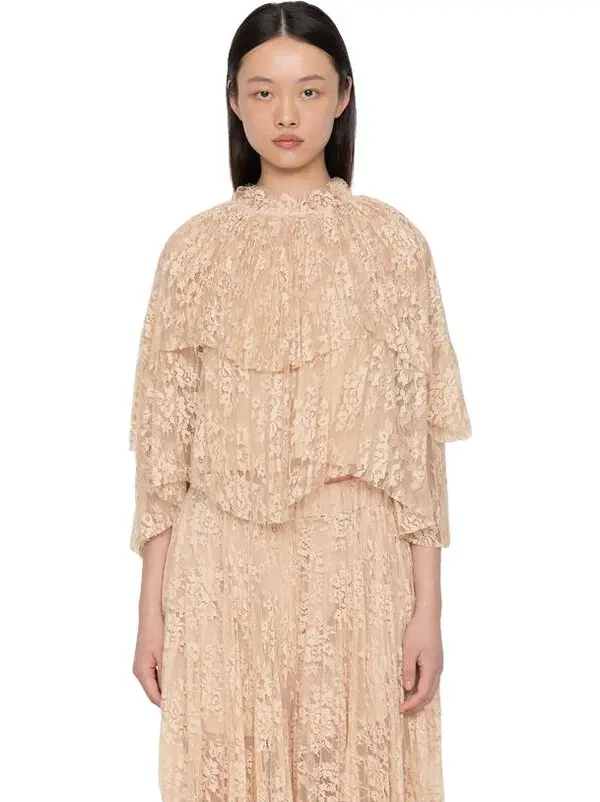 Sea Sharleen Lace Cape Top - Yellow / Neutral