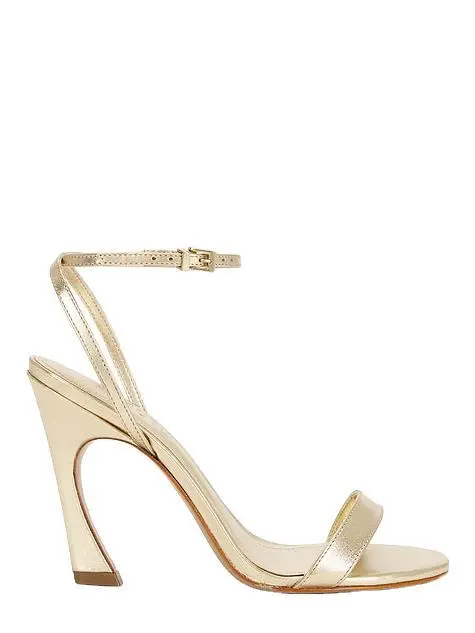 Schutz Lexi Stiletto Sandal In Metallic Gold - Platina