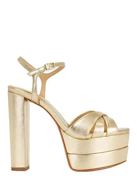 Schutz Keefa High Sandal - Platina