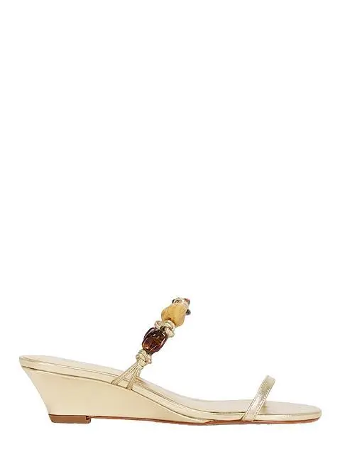 Schutz X Freya Sandal In Metallic Gold - Platina