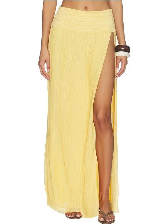 Nbd Maxi Skirt With Slit - Golden Yellow