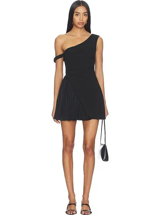 Misha Collection The Volante Crepe Mini Dress - Black