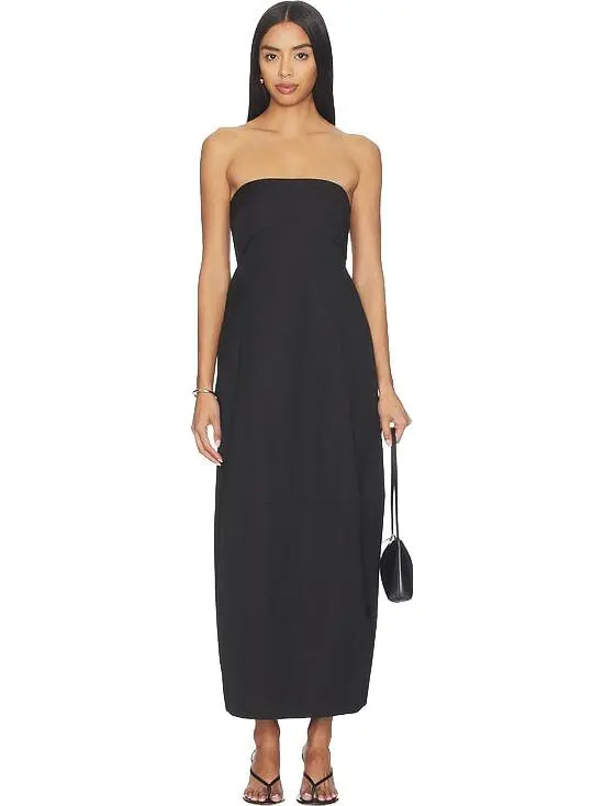 ST. AGNI Canvas Pleat Cocoon Dress - Black