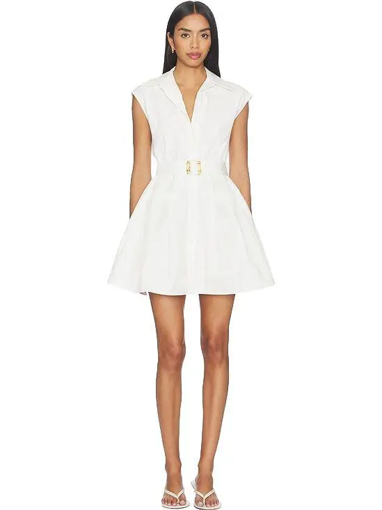 SANS FAFF Audley Trench Mini Dress - White
