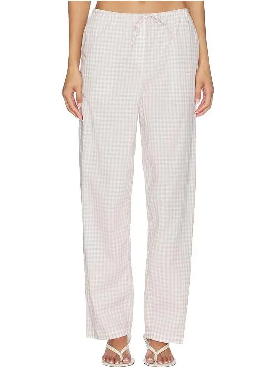 Simkhai Drawstring Pants - Sand Gingham