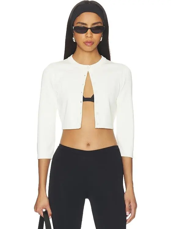 SKIMS Refined Knit Crop Cardigan - Egret