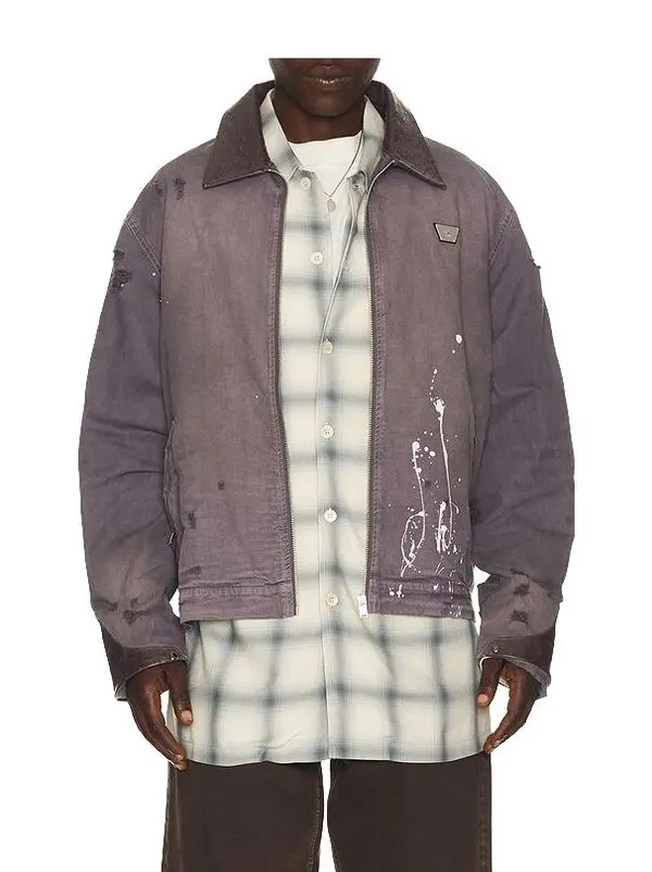 MISBHV 1997 Paint Splatter Canvas Work Jacket - Graphite