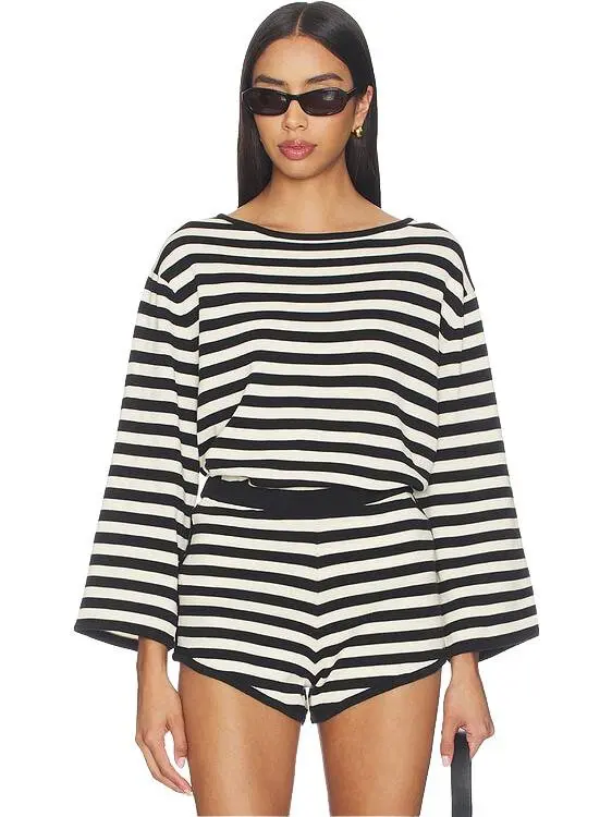 Posse Darcy Long Sleeve Top - Cream & Black