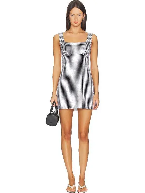 MORE TO COME Holden Mini Dress - Black & White Gingham