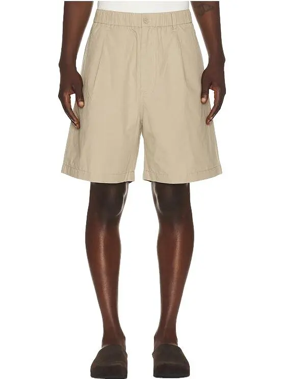 SAMSOE SAMSOE Sahammel Pleated Cotton Linen Blend Shorts - Aluminium